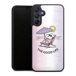DeinDesign Galaxy A15 5G Handy Premium Silikon H&uuml;lle Handyh&uuml;lle schwarz Case Snoopy Official Licensed Product Peanuts Silikon Premium Case