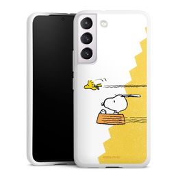 DeinDesign Galaxy S22 Handy Silikon H&uuml;lle Case wei&szlig; Handyh&uuml;lle Snoopy Peanuts Children Silikon Case