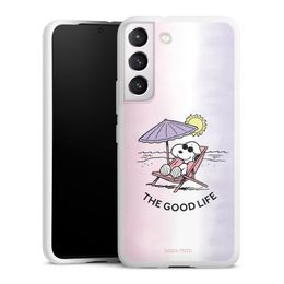 DeinDesign Galaxy S22 Handy Silikon H&uuml;lle Case wei&szlig; Handyh&uuml;lle Snoopy Official Licensed Product Peanuts Silikon Case