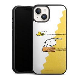 DeinDesign iPhone 14 Handy Gallery Case Handyh&uuml;lle 9H Geh&auml;rtetes Glas R&uuml;ckseite H&uuml;lle Snoopy Peanuts Children Gallery Case