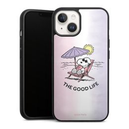 DeinDesign iPhone 14 Handy Gallery Case Handyh&uuml;lle 9H Geh&auml;rtetes Glas R&uuml;ckseite H&uuml;lle Snoopy Official Licensed Product Peanuts Gallery Case