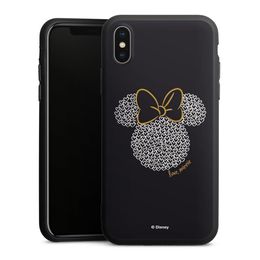 DeinDesign iPhone Xs Handy Premium Silikon Hülle Handyhülle schwarz Case Disney Muster Minnie Mouse Silikon Premium Case