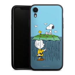 DeinDesign iPhone Xr Handy Premium Silikon H&uuml;lle Handyh&uuml;lle schwarz Case Peanuts Children Snoopy Silikon Premium Case