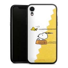 DeinDesign iPhone Xr Handy Premium Silikon H&uuml;lle Handyh&uuml;lle schwarz Case Snoopy Peanuts Children Silikon Premium Case