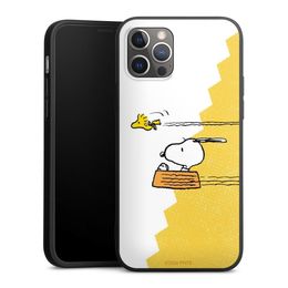 DeinDesign iPhone 12 Pro Handy Premium Silikon H&uuml;lle Handyh&uuml;lle schwarz Case Snoopy Peanuts Children Silikon Premium Case