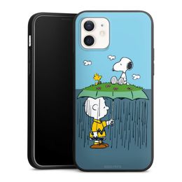 DeinDesign iPhone 12 Handy Premium Silikon H&uuml;lle Handyh&uuml;lle schwarz Case Peanuts Children Snoopy Silikon Premium Case
