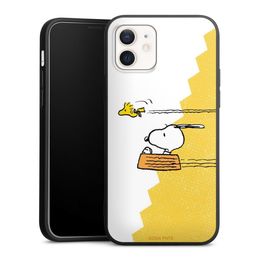 DeinDesign iPhone 12 Handy Premium Silikon H&uuml;lle Handyh&uuml;lle schwarz Case Snoopy Peanuts Children Silikon Premium Case