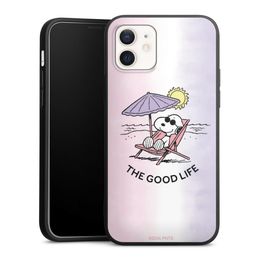 DeinDesign iPhone 12 Handy Premium Silikon H&uuml;lle Handyh&uuml;lle schwarz Case Snoopy Official Licensed Product Peanuts Silikon Premium Case