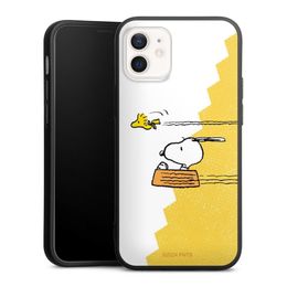 DeinDesign iPhone 12 mini Handy Premium Silikon H&uuml;lle Handyh&uuml;lle schwarz Case Snoopy Peanuts Children Silikon Premium Case