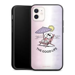 DeinDesign iPhone 12 mini Handy Premium Silikon H&uuml;lle Handyh&uuml;lle schwarz Case Snoopy Official Licensed Product Peanuts Silikon Premium Case