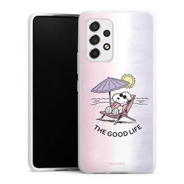 DeinDesign Galaxy A53 5G Handy Silikon H&uuml;lle Case wei&szlig; Handyh&uuml;lle Snoopy Official Licensed Product Peanuts Silikon Case