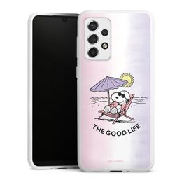 DeinDesign Galaxy A33 5G Handy Silikon H&uuml;lle Case wei&szlig; Handyh&uuml;lle Snoopy Official Licensed Product Peanuts Silikon Case