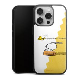 DeinDesign iPhone 16 Pro Handy Gallery Case Handyh&uuml;lle 9H Geh&auml;rtetes Glas R&uuml;ckseite H&uuml;lle Snoopy Peanuts Children Gallery Case