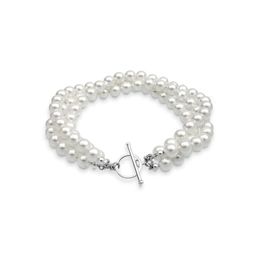 Perlenarmband Elli "Süßwasserzuchtperlen 925 Sterling Silber", weiß, Armbänder, Damen, 18cm, ohne Stein, Silber 925 (Sterlingsilber)