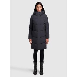 Steppmantel Khujo "GRAYA", Damen, Gr. XXL, blau (port blau), 70% Baumwolle, 30% Polyamid, unifarben, regular fit, eingesetzt elastischer Bund, M&auml;ntel Steppmantel