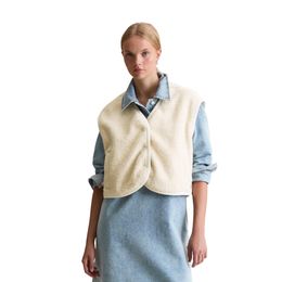Marc O'Polo Sweatjacke MARC O'POLO DENIM "aus recyceltem Polyester", Damen, Gr. L, weiß blush, Obermaterial: 100% Polyester, unifarben, relaxed fit, elastischer Bund, Sweatjacken