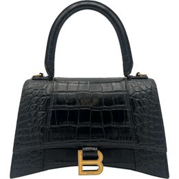 Balenciaga Crossbody Bags - Balenciaga Hourglass - Black Kroko - Gr. unisize - in Schwarz - f&uuml;r Damen