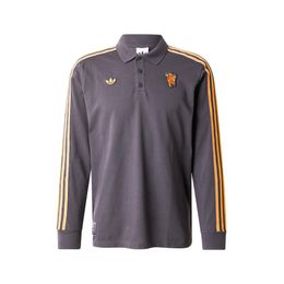 adidas Performance Trikot 'Manchester United Terrace Icons Long Sleeve Polo' Herren Größe XXL dunkelorange / schwarz