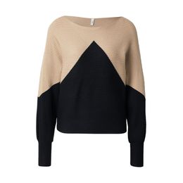 Only Pullover 'ONLMADALINE' Damen Gr&ouml;&szlig;e L dunkelbeige / schwarz