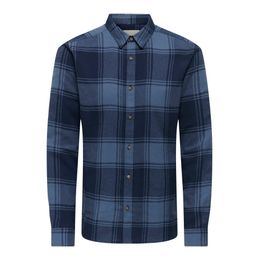 Only & Sons Only & Sons Button Up Shirt 'ONSGUDMUND' male size L Blue / marine blue