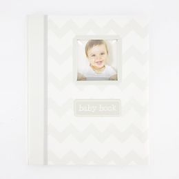 Hellgraues Baby-Fotoalbum mit Zickzack-Muster