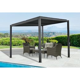 Pergola mit Schrägdach anthrazit 304,8 x 253 x 300 cm