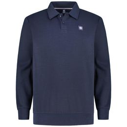 Große Größen Lerros Poloshirt aus Materialmix Farbe blau Größe: 6XL
