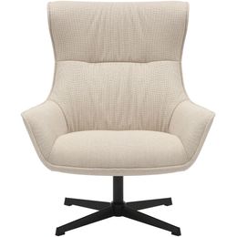 Drehsessel Salesfever "Drehsessel f&uuml;r stilvolles Sitzen", beige (beige, schwarz), B:85cm H:103cm T:83cm, Strukturstoff (100% Polyester), Metall, Sessel, Drehsessel, Sitzfl&auml;che mit Taschenfederkern