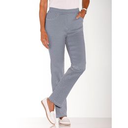 Schlupfhose Casual Looks, Damen, Gr. 38, Normalgr&ouml;&szlig;en, bunt (marine, ecru, gemustert), 43% Viskose, 42% Polyester, 11% Polyamid, 4% Elasthan, gemustert, mehrfarbig, lang, Hosen Schlupfhose
