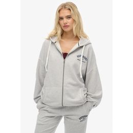 Superdry & Co Zip-Up Hoodie 'Athletic Essentials' female Grey size 34