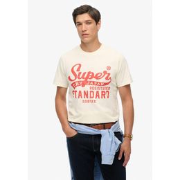 Superdry T-Shirt Herren Größe XL creme / dunkelorange