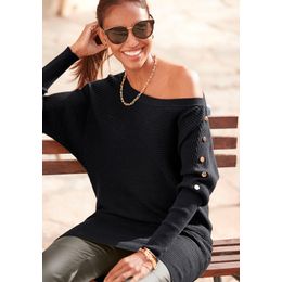 Lascana Damen Longpullover, schwarz, Gr&ouml;&szlig;e 36/38
