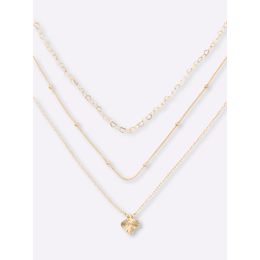 Heine Damen Collier, Goldfarben, Kurze Ketten & Colliers, Material: Metall