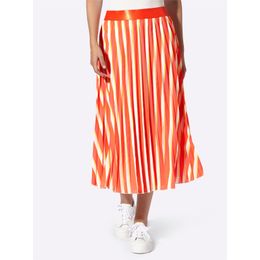 Heine Damen Sommerrock, Orange, Gr. 34, Lange R&ouml;cke, Material: Polyester