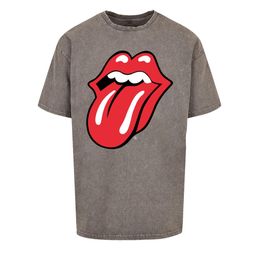 F4NT4STIC T-Shirt 'The Rolling Stones Classic Tongue' Herren Gr&ouml;&szlig;e 5XL dunkelgrau / rot / wei&szlig;