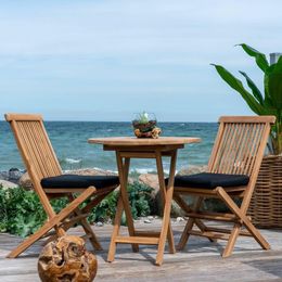 Pharao24.de Gartenmöbel Set Sitzgruppe klappbar aus Teak Massivholz (dreiteilig)