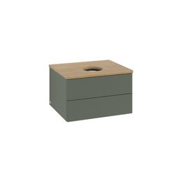 Villeroy & Boch V&B Waschtischunterschrank mit Frontstruktur -Beleuchtung Antao 60x36x50cm, WBP hon. Oa, lea gre. m Lac ; Villeroy & Boch (L18111HL)