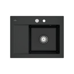 Villeroy & Boch V&B Sp&uuml;le Subway 45 Compact re, m Abl.garn, Exzenter, pure black ; Villeroy & Boch (331302R7)