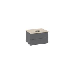 Villeroy & Boch V&B Waschtischunterschrank mit Frontstruktur Antao 60x36x50cm, WBP botti., Anthrac. m Lac ; Villeroy & Boch (K18113GK)