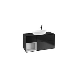 Villeroy & Boch V&B Waschtischunterschrank Wandbeleuchtung Finion 120cm, Pl b m, Rg glo wh. Lac, bla m Lac ; Villeroy & Boch (G942GFPD)