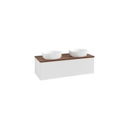 Villeroy & Boch V&B Waschtischunterschrank mit Frontstruktur, mit Beleuchtung Antao 120x36x50cm, WBP w. wal, glo wh. Lac ; Villeroy & Boch (L35112GF)