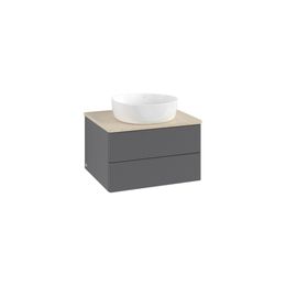 Villeroy & Boch V&B Waschtischunterschrank mit Frontstruktur -Beleuchtung Antao 60x36x50cm, WBP botti., Anthrac. m Lac ; Villeroy & Boch (L18113GK)