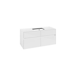 Villeroy & Boch V&B Waschtischunterschrank Collaro 120x54,8x50cm, WT mittig, glossy white ; Villeroy & Boch (C11200DH)