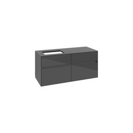 Villeroy & Boch V&B Waschtischunterschrank Collaro 120x54,8x50cm, WT links, glossy grey ; Villeroy & Boch (C11300FP)