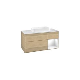 Villeroy & Boch V&B Waschtischunterschrank Finion 120cm, Pl w m, Rg re glo wh. Lac, Oa ven ; Villeroy & Boch (F301GFPC)