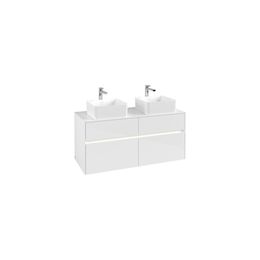 Villeroy & Boch V&B Waschtischunterschrank Collaro 120x54,8x50cm, f 2 WT, LED 8,8W, glo wh. ; Villeroy & Boch (C044B0DH)