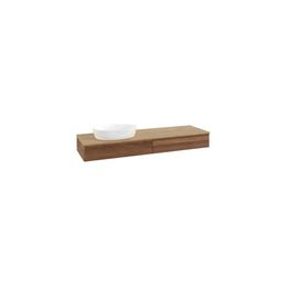 Villeroy & Boch V&B Waschtischunterschrank mit Frontstruktur Antao 160x50cm, WBP-farbe hon. Oa, warm walnut ; Villeroy & Boch (K15111HM)