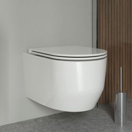 OLTENS Holsted Tiefspül-Wand-WC PureRim 36 x 52,5 cm, Set mit WC-Sitz