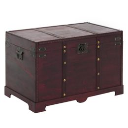 MCW Holztruhe Holzbox Schatztruhe Antibes Antikoptik 49x77x47cm ~ eckig
