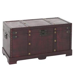 MCW Holztruhe Holzbox Schatztruhe Antibes Antikoptik 30x57x29cm ~ eckig